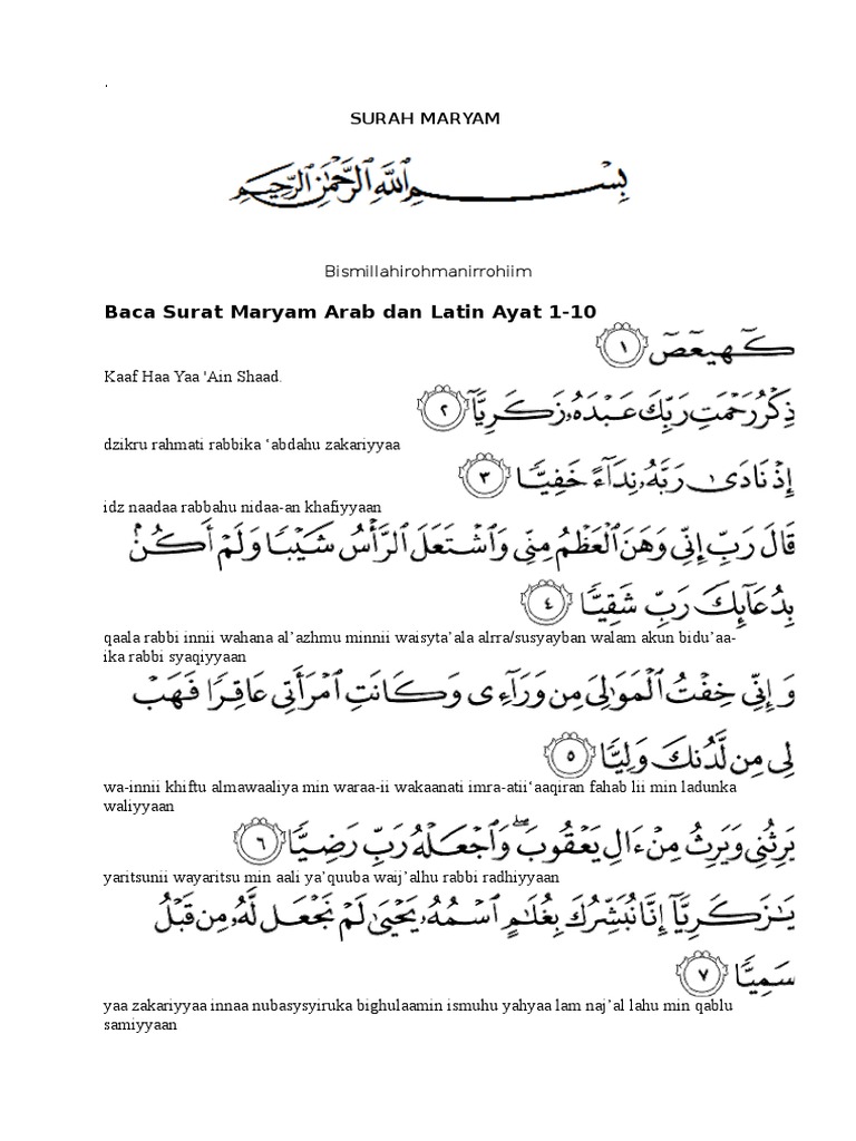 Surah Maryam Ayat 1 Sampai 11 - Dunia Belajar