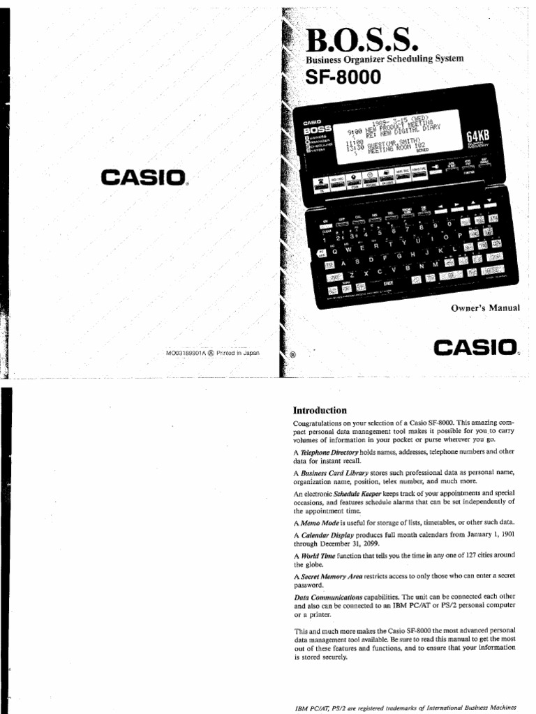Casio SF-8000 PDF | PDF