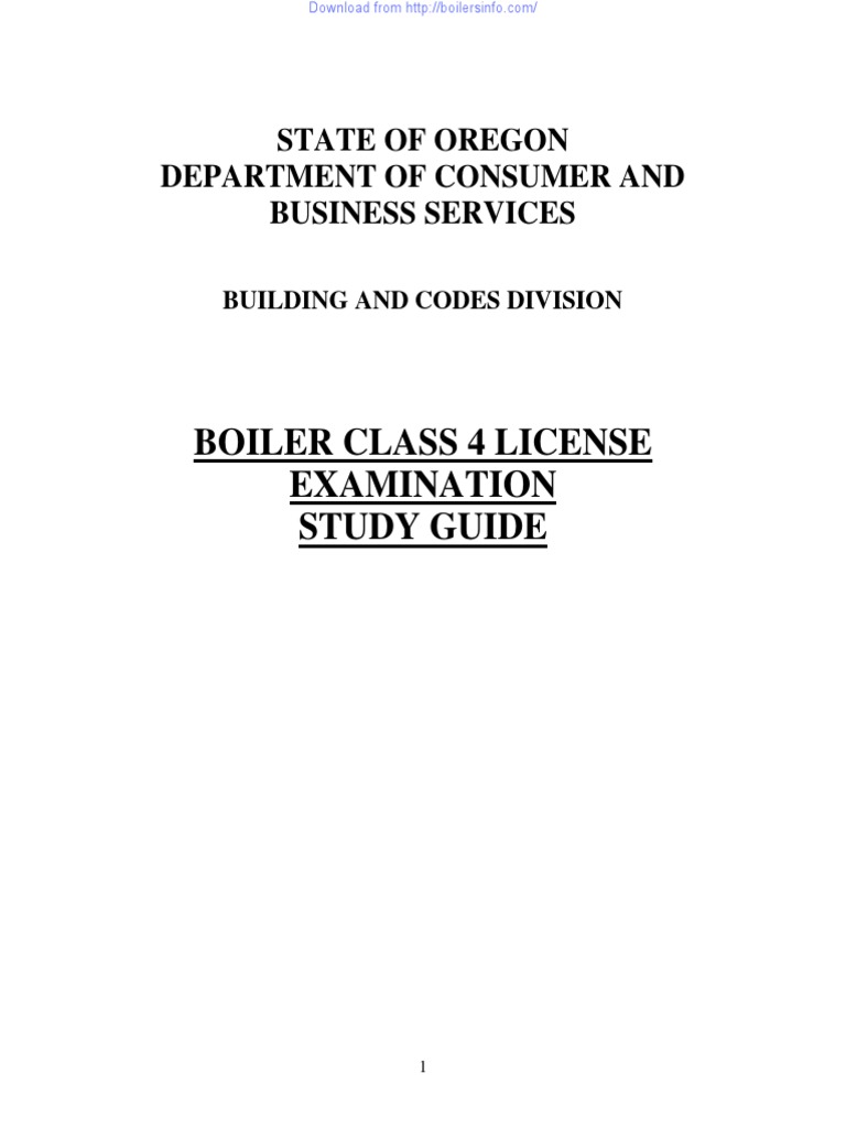 Oregon Class 4 Boiler License Guide | PDF | Boiler | Valve