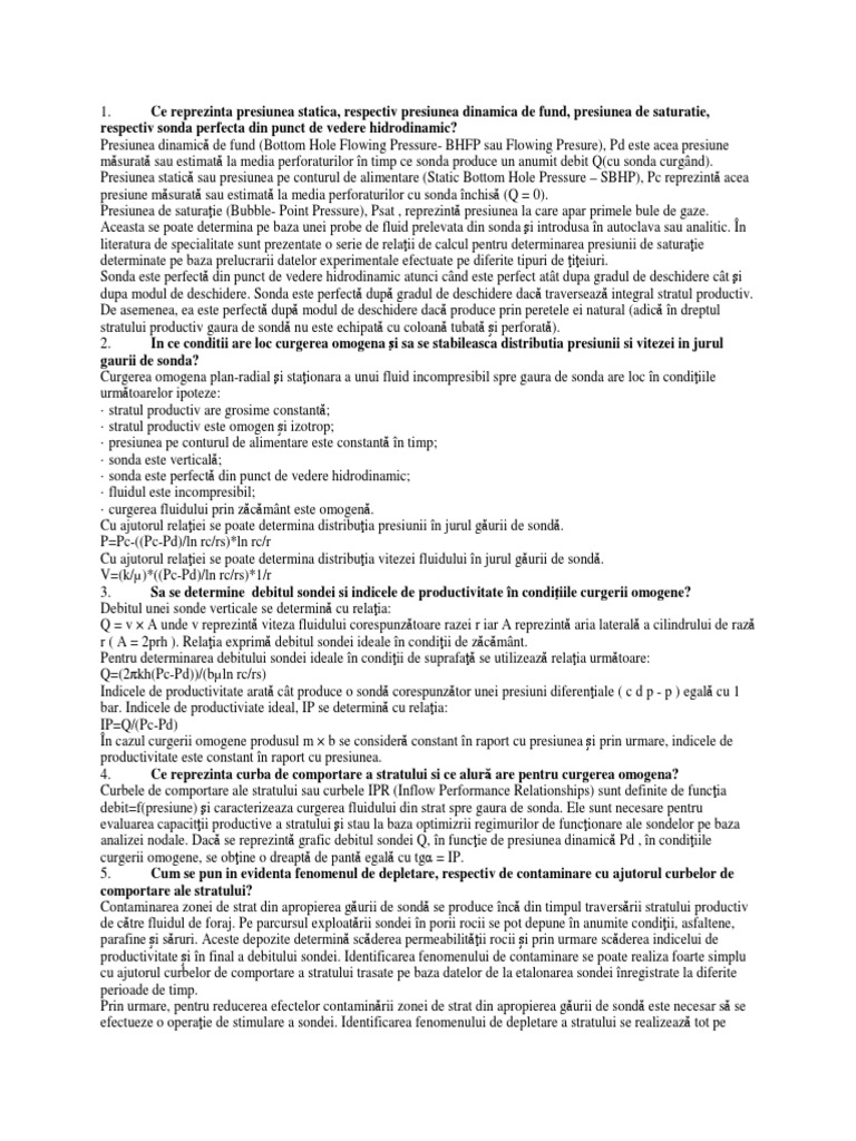 Extractia Petrolului Conspect2 PDF | PDF