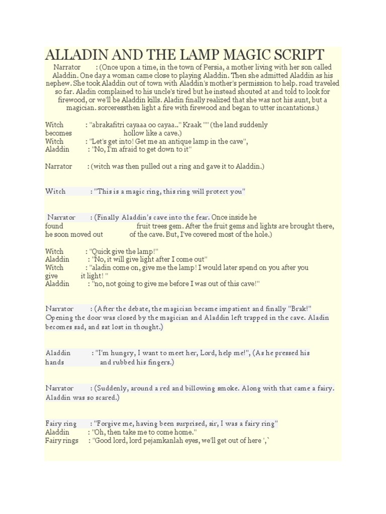 The Magic of the Lamp: Aladdin's Adventures and True Love's Triumph ...