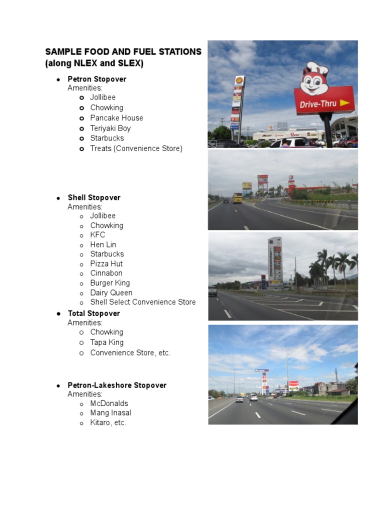 Sample Food and Fuel Stations | PDF