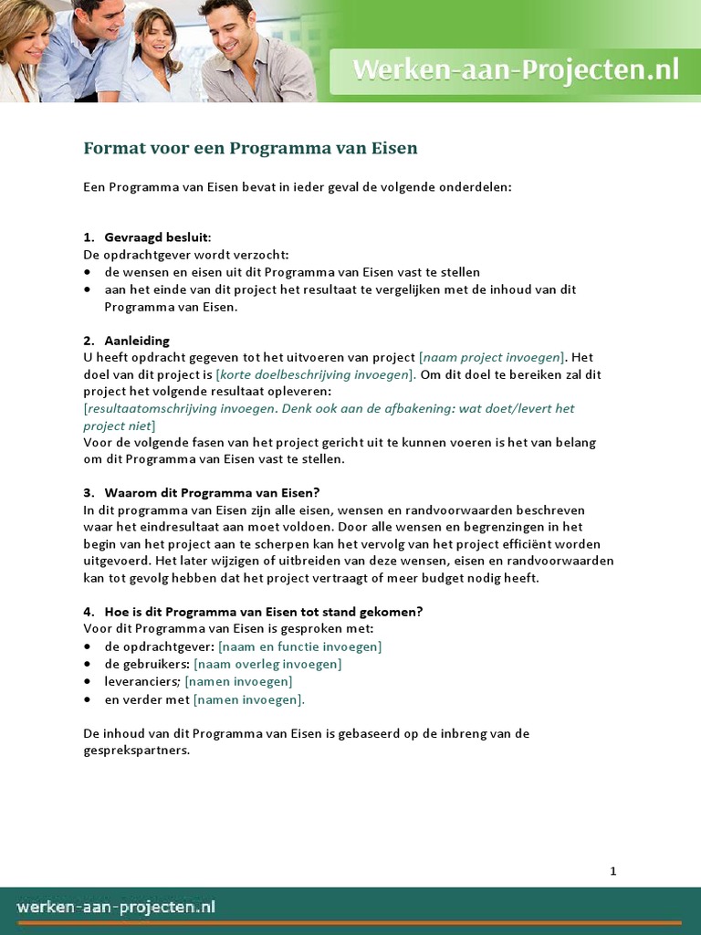 Programma Van Eisen Format | PDF