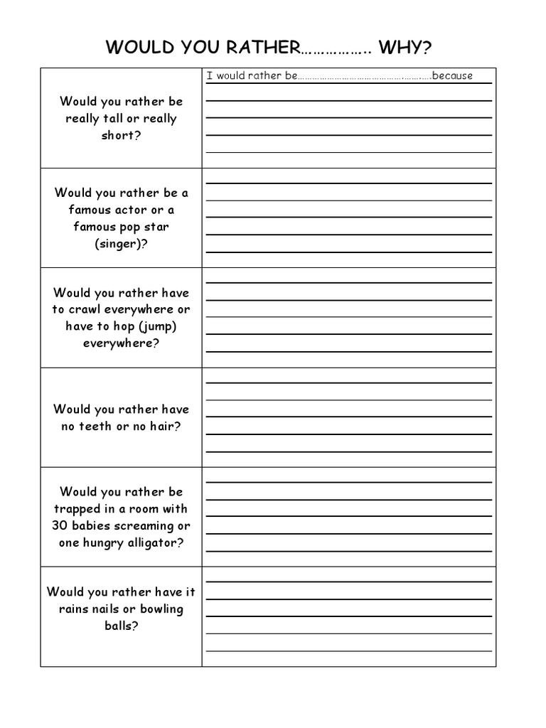 Would You Rather | PDF