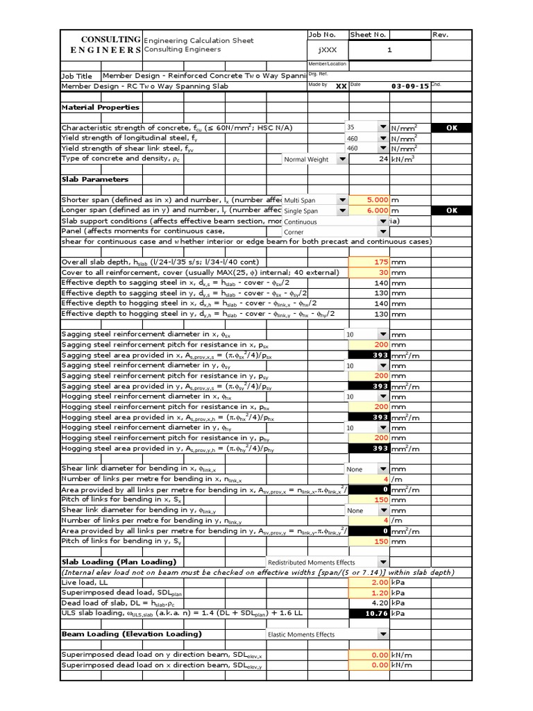 Engineering Calculation Sheet Consulting Engineers | PDF | Beam ...