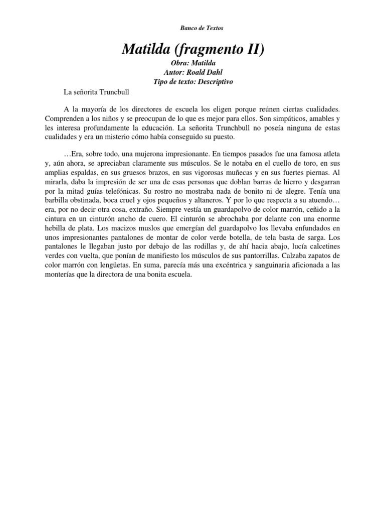 Matilda (Fragmento II) | PDF