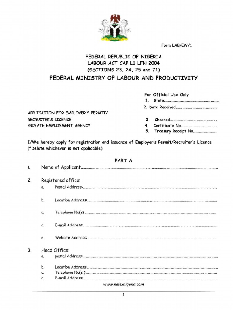Application Form For Recruiters Licence PDF | PDF