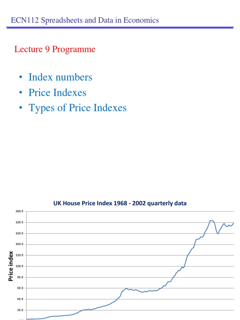 Index Numbers - Price Indexes - Types of Price Indexes: Lecture 9 ...