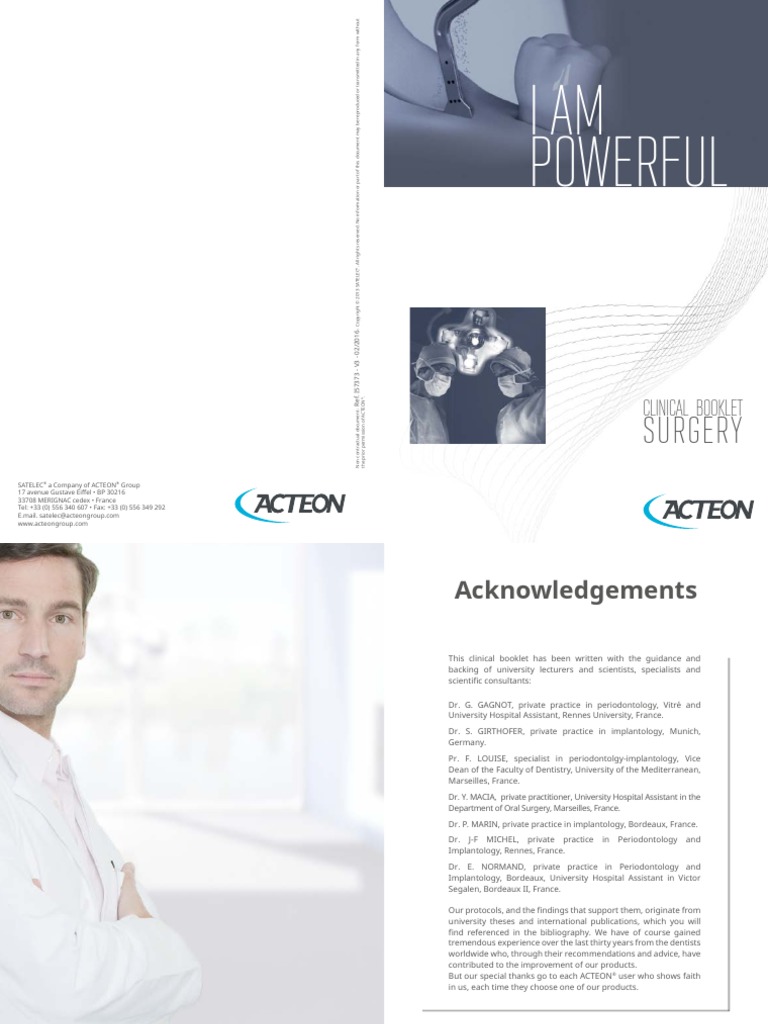 Acteon Surgery Clinical Booklet | PDF | Piezoelectricity | Ultrasound