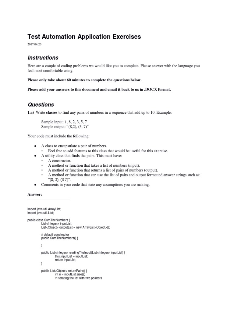 Test Automation Coding Exercises | PDF | String (Computer Science ...