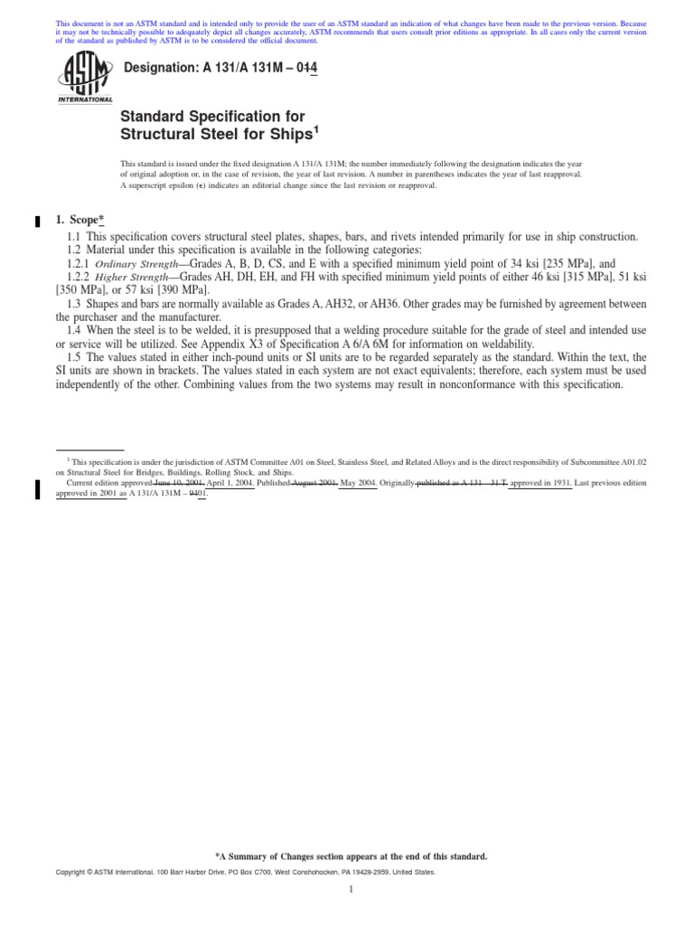 Astm A131 PDF | PDF | Structural Steel | Steel