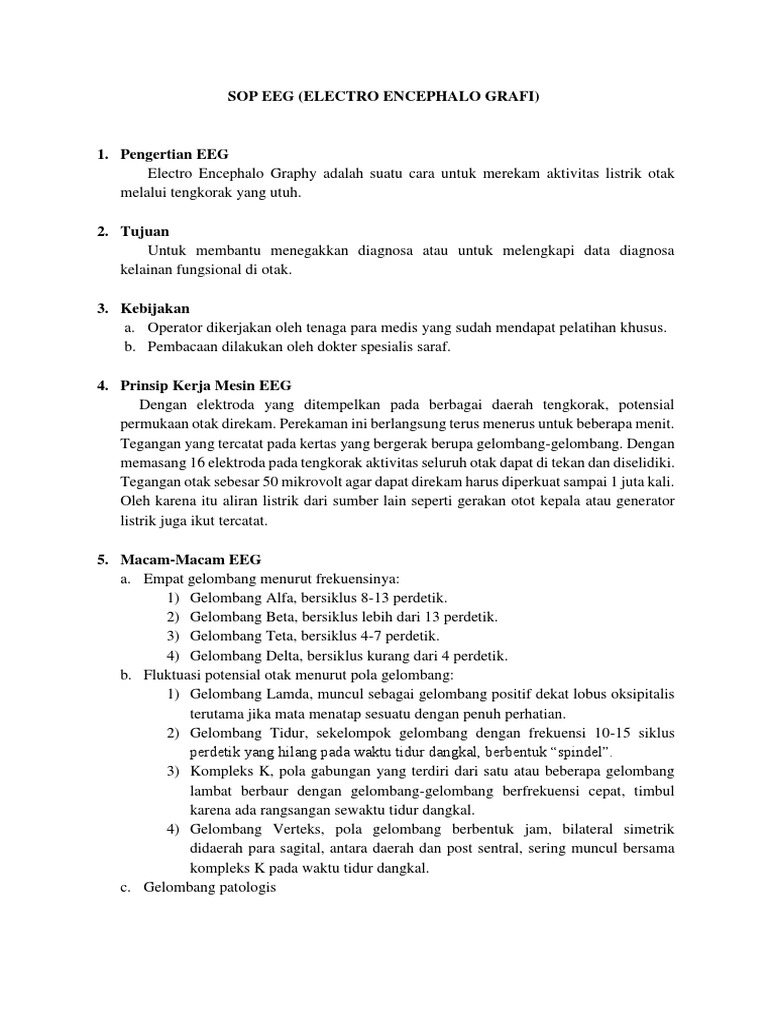 SOP EEG untuk Tenaga Medis | PDF