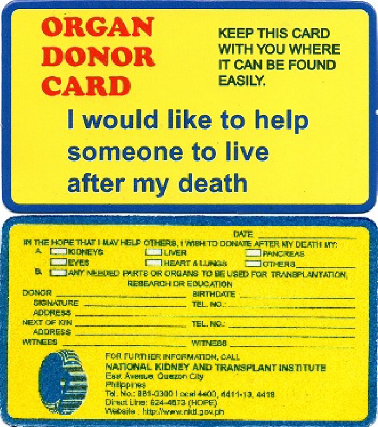 Organ Donor Card PDF | PDF