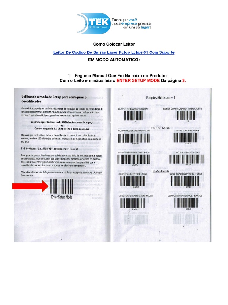 Como Colocar Leitor Leitor De Codigo De Barras Laser Pctop Lcbpr-01 Com Suporte EM MODO ...