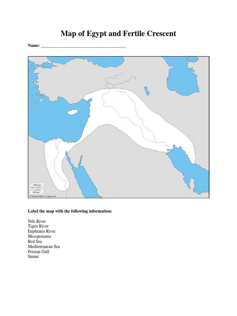 Map of Egypt and Fertile Crescent Handout 2014 | PDF