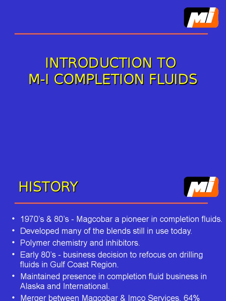 Introduction To M-I Completion Fluids | PDF | Halliburton | Filtration