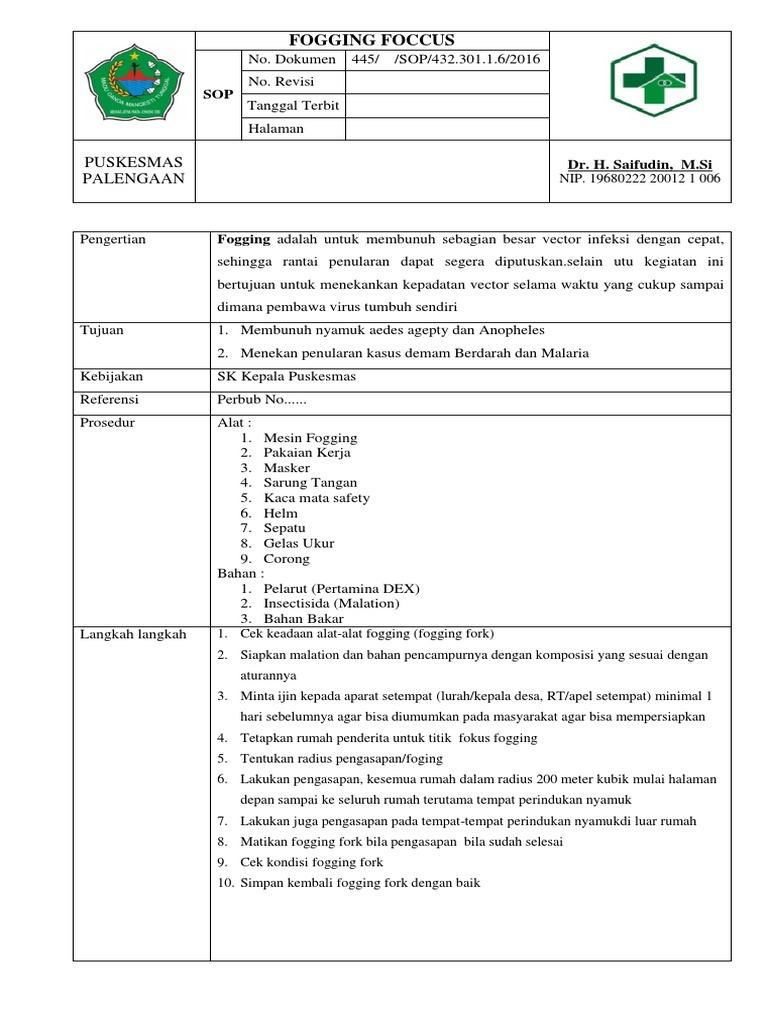 SOP Fogging | PDF