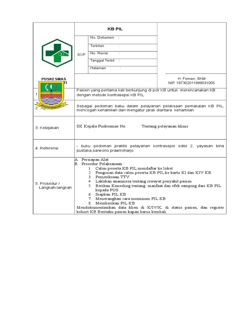 Draft Sop KB Pil | PDF