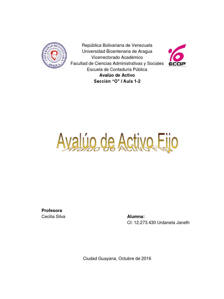 Avalúo de activos: conceptos básicos y principios de valuación | PDF ...