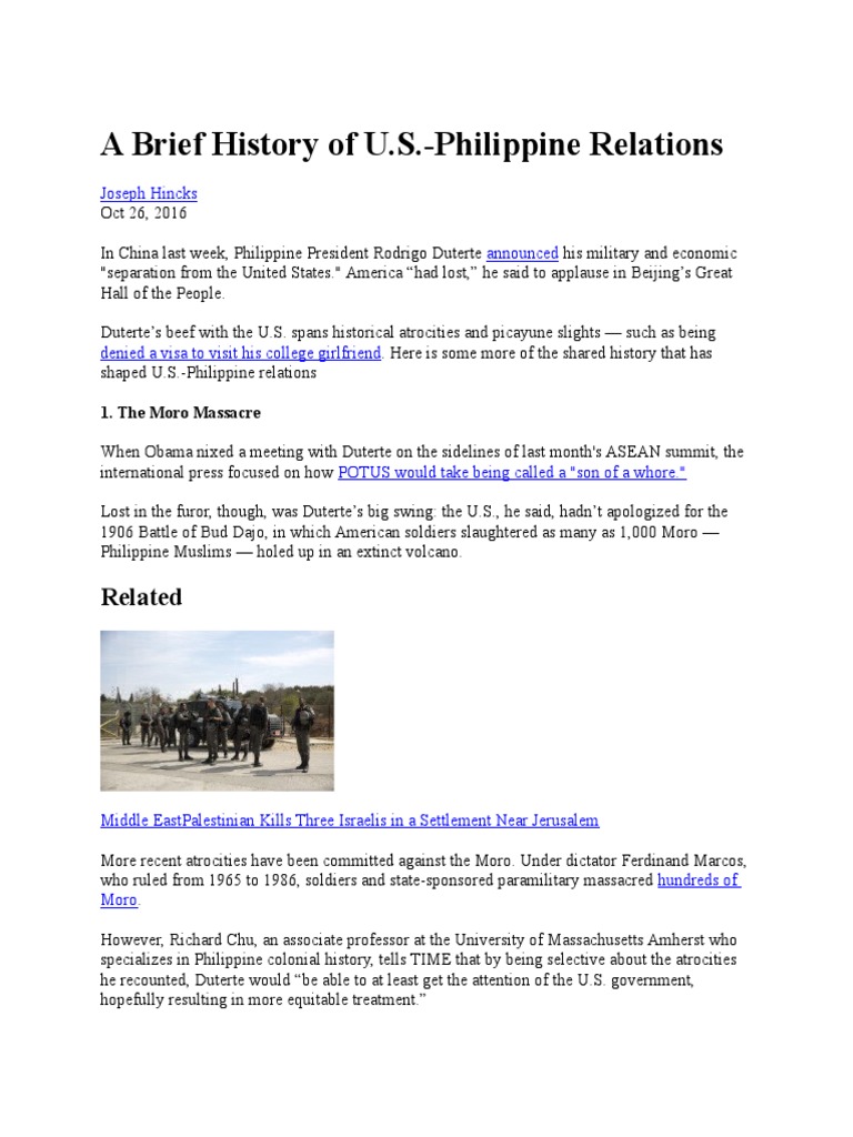 A Brief History of U.S.-philippine Relations | PDF | Rodrigo Duterte ...
