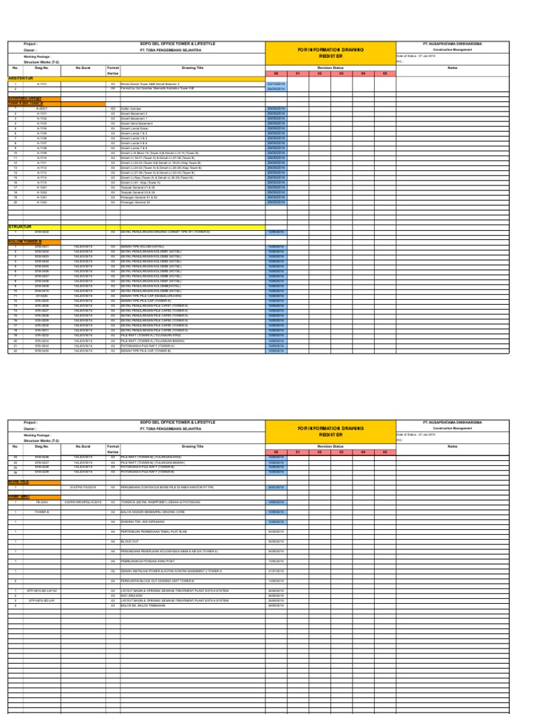 DRAWING LIST Updated | PDF | Real Estate Law | Engineering