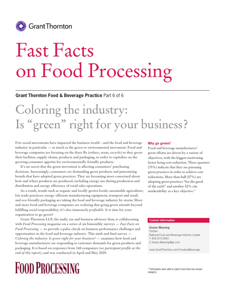Green (Food Processing Industry) | PDF | Efficient Energy Use | Recycling