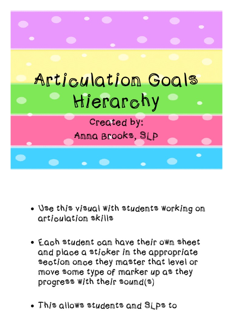 Articulation Goals Progress Tracker | PDF | Career & Growth | Language ...