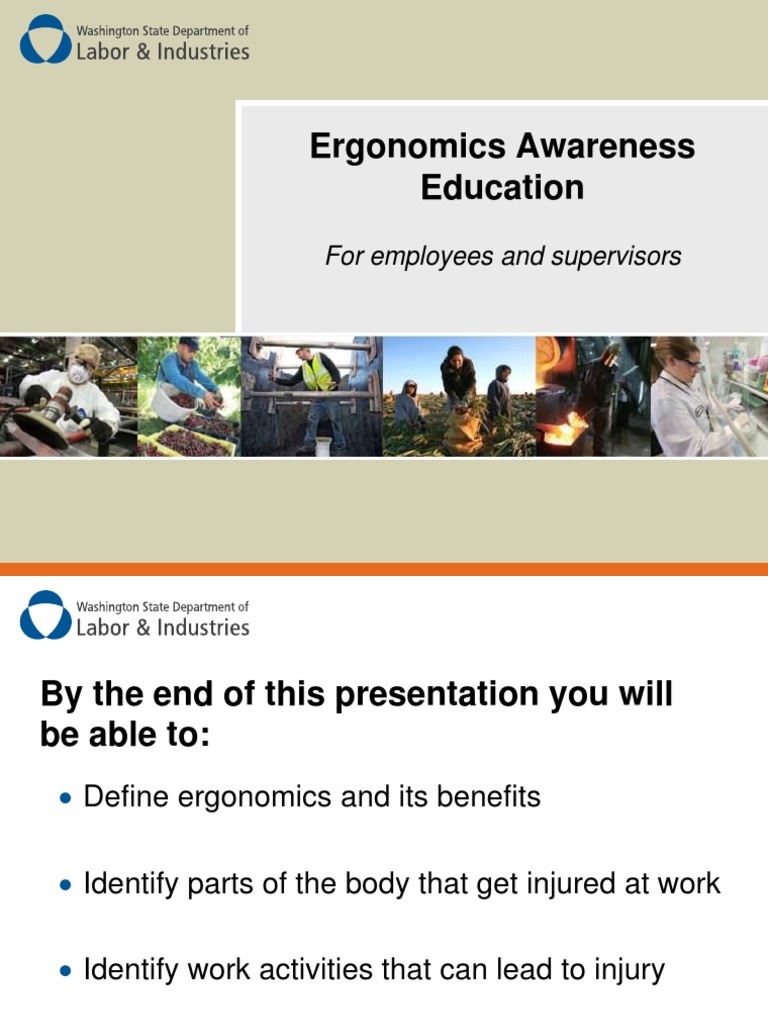 Ergonomics Awareness Slideshow 2 | PDF | Human Factors And Ergonomics ...
