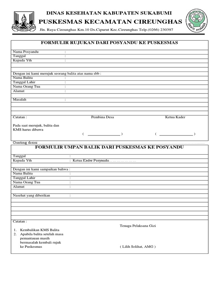 Form Rujukan Balita 2T | PDF