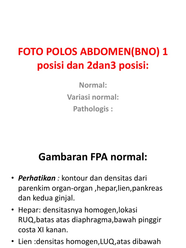 Foto Polos Abdomen (Bno) | PDF