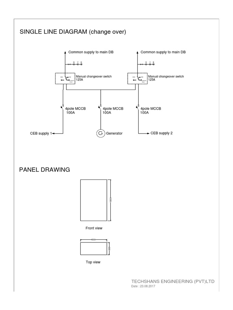 SINGLE LINE DIAGRAM (Change Over) : Common Supply To Main DB Common ...