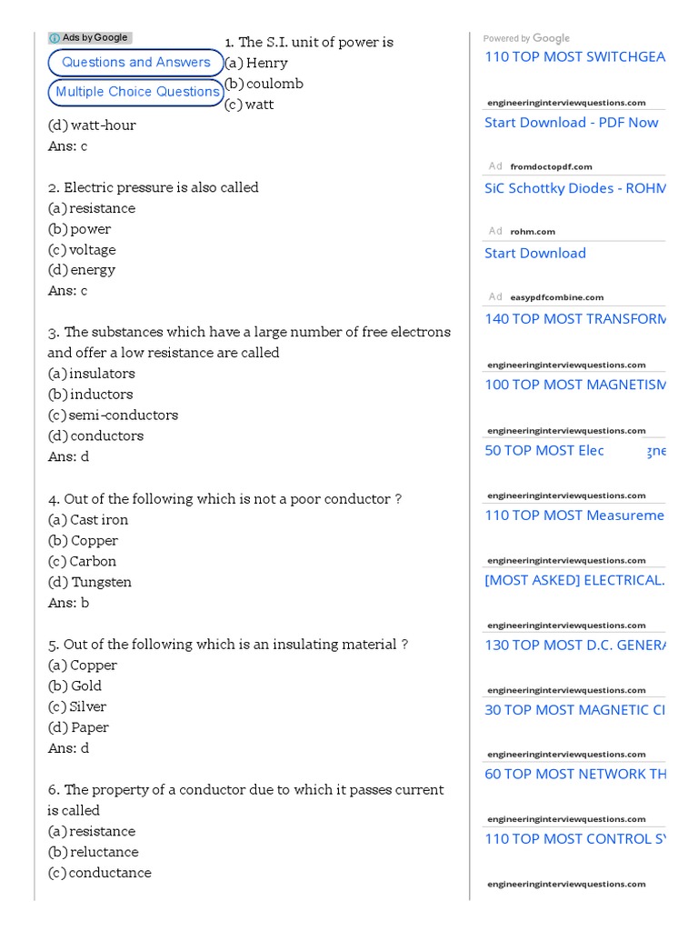 1 Current Electricity | PDF | Series And Parallel Circuits | Electrical ...