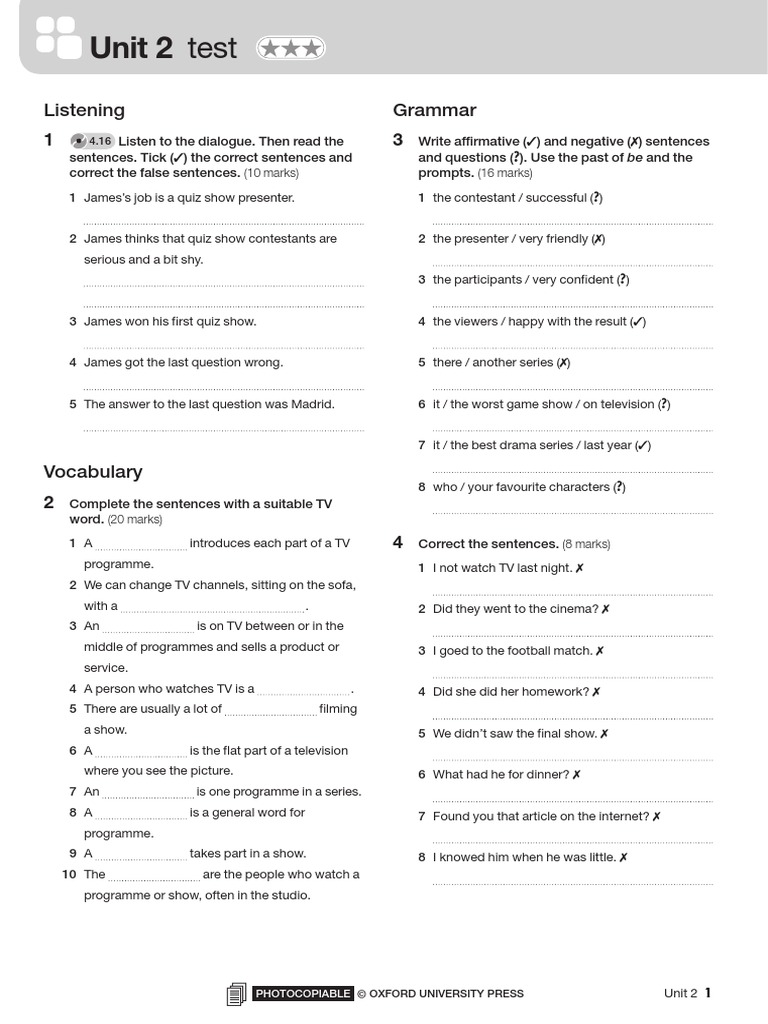 English Plus 3 U.2 Test Higher