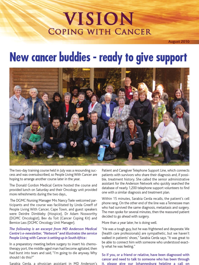 New Cancer Buddies - Ready To Give Support: August 2010 | PDF | Cancer ...