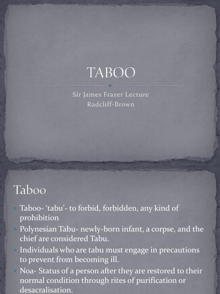 TABOO | PDF | Rituals | Luck