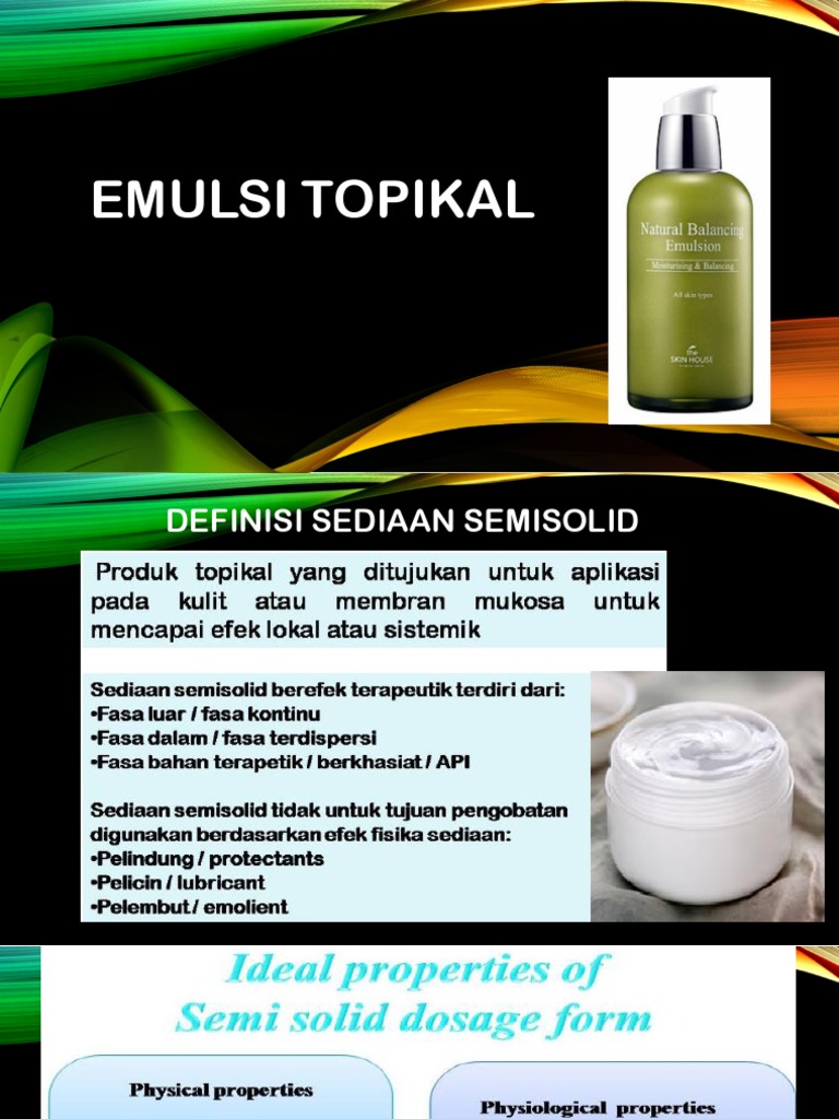 Contoh Sediaan Emulsi Topikal | PDF | Memasak, Makanan, & Anggur ...