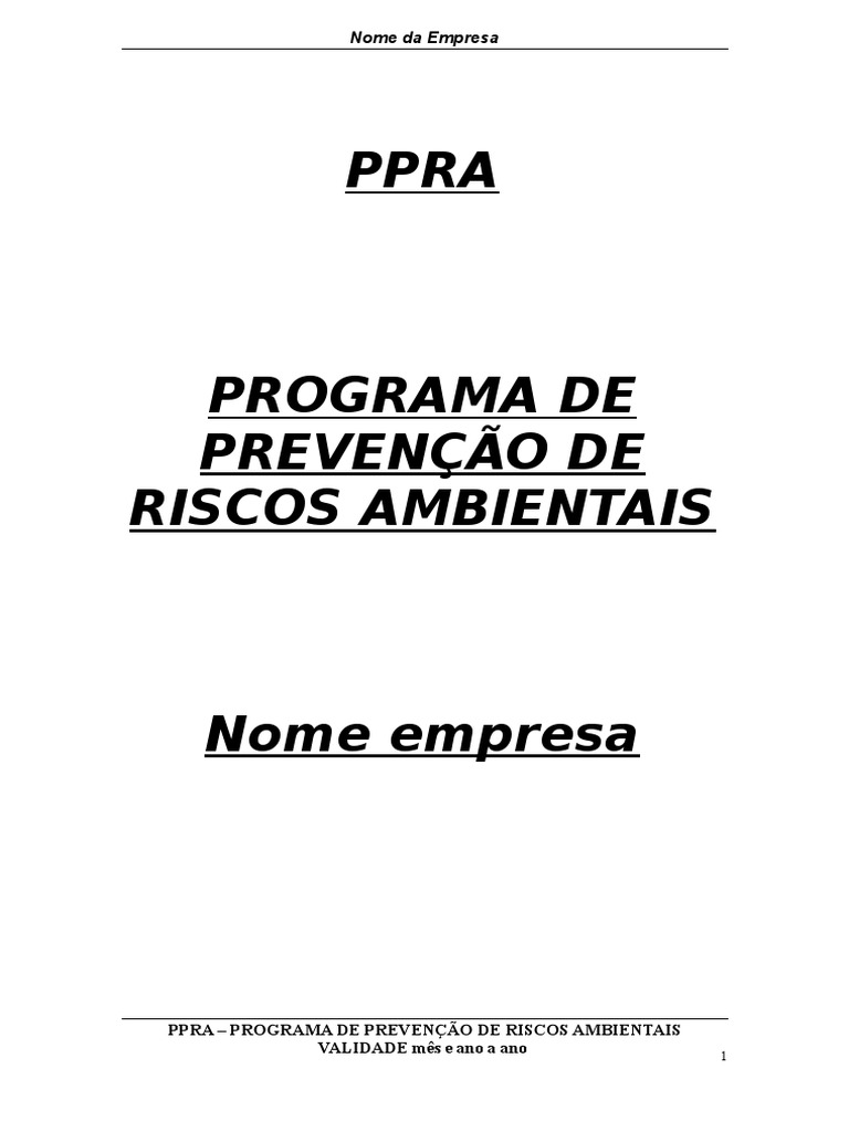 Modelo de PPRA | PDF | Física | Engenharia