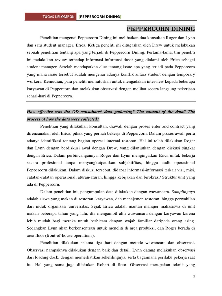 CH6 Peppercorn Dining | PDF