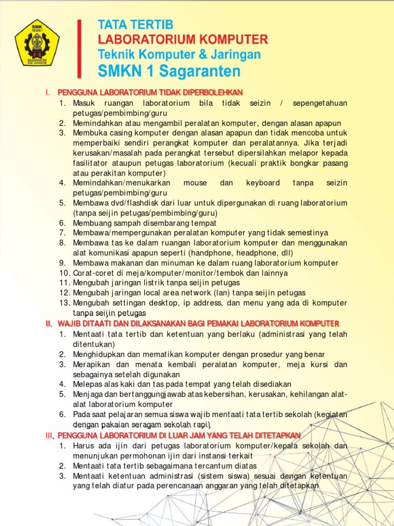 Tata Tertib Laboratorium Komputer | PDF