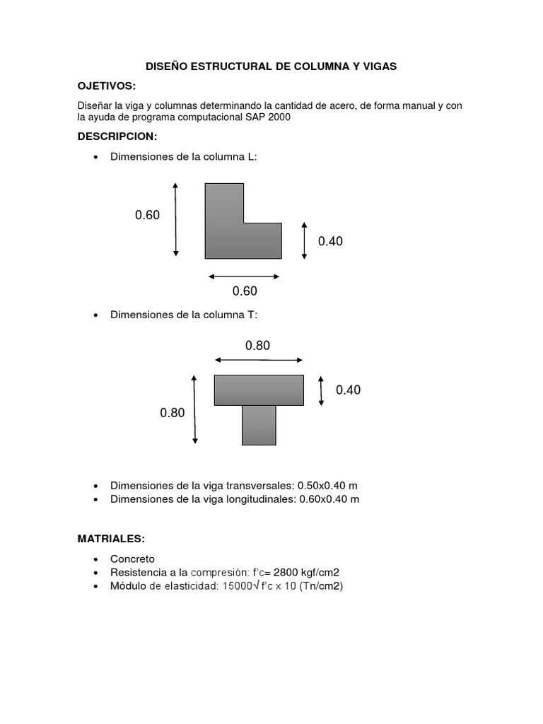 Diseño Estructural de Columna y Vigas | PDF | Métodos y materiales de ...