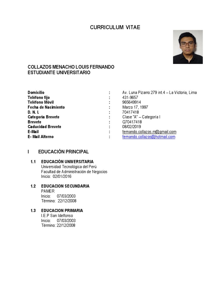 CV Fernando Collazos | PDF