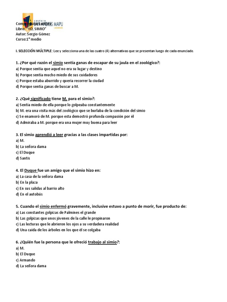 Yo, Simio Completa | PDF | Narración