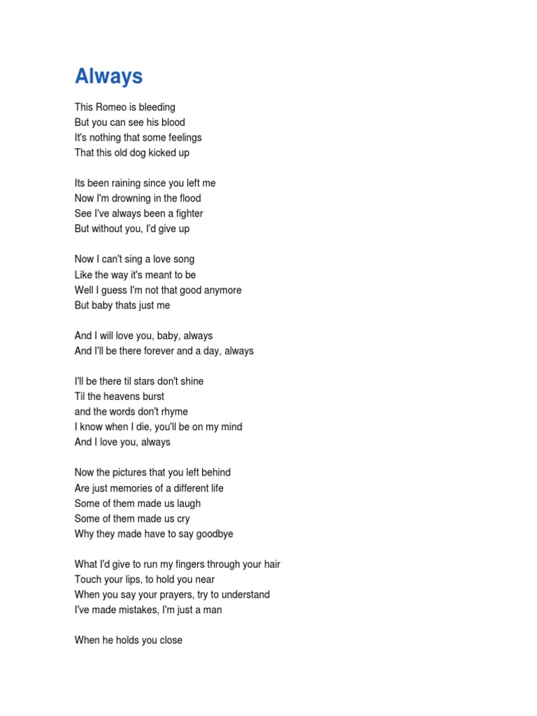 Always - Bon Jovi | PDF | Spanish Language Music