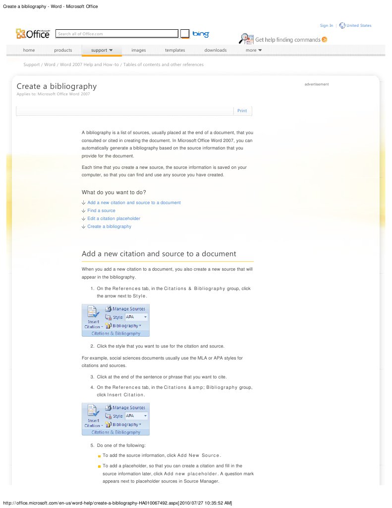 Create A Bibliography - Word - Microsoft Office | PDF | Tag (Metadata ...