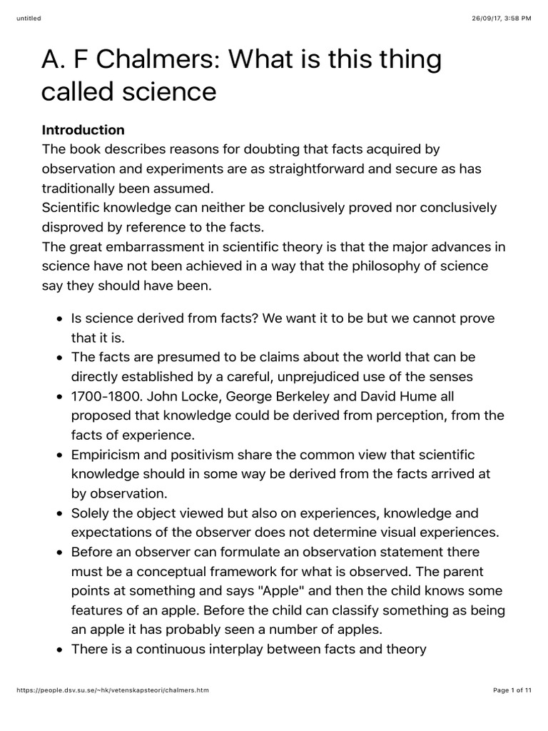 Summary of What Is This Thing Called Science Lol | PDF | Falsifiability ...