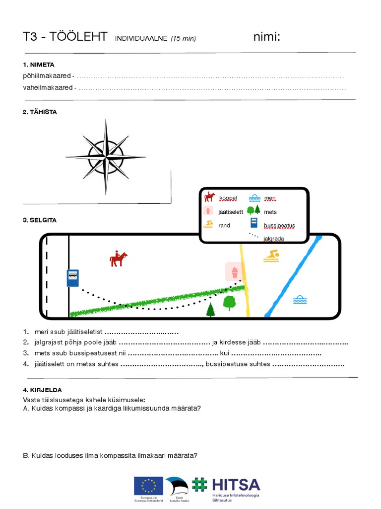 Ozoboti Tööleht - Ilmakaared, Kaart (A. Aaviksoo) | PDF