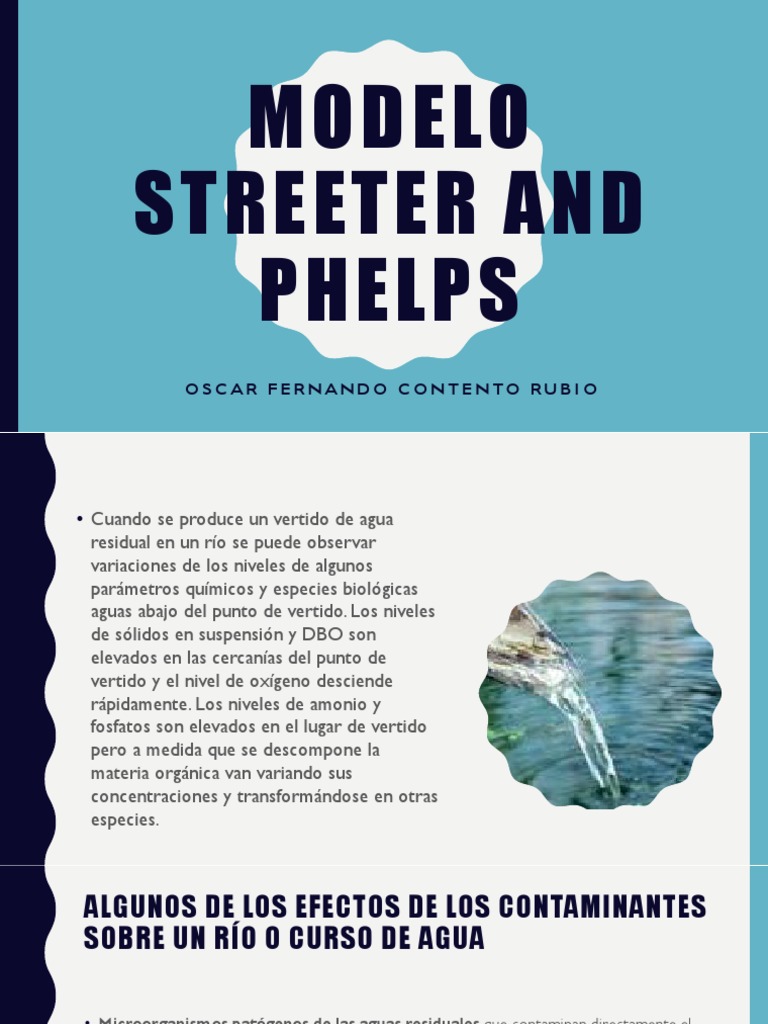 Modelo de Streeter-Phelps en ríos | PDF | Aguas residuales | Descomposición
