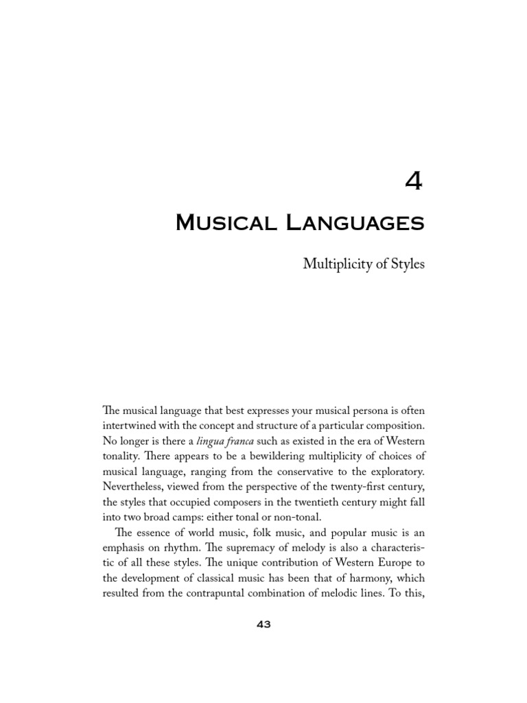 Musical Languages: Multiplicity of Styles | PDF | Composers | Rhythm