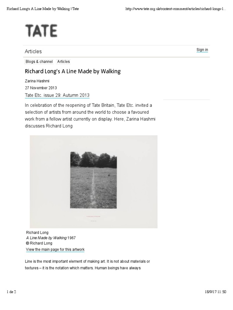 Richard Long's A Line Made by Walking - Tate | PDF