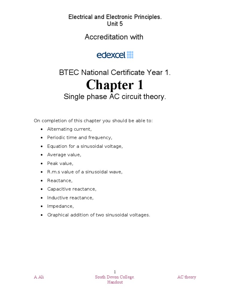 Resource Pack - Ac Theory | PDF | Electrical Impedance | Capacitor